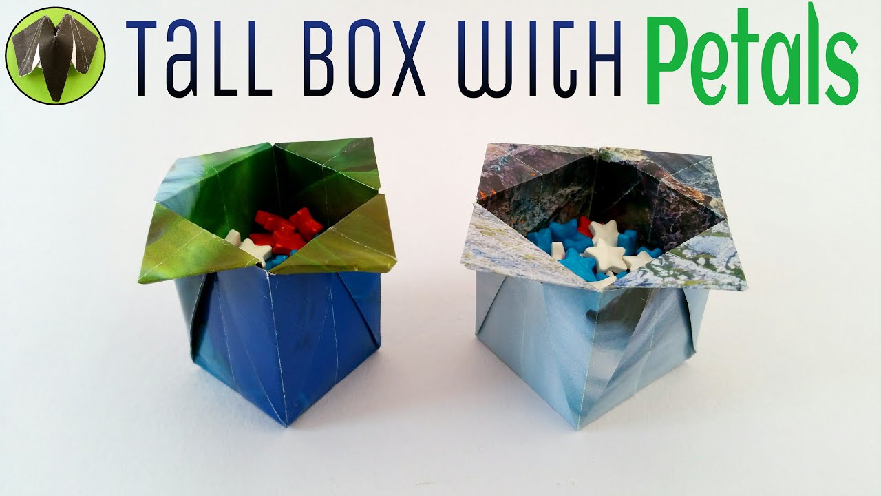 Origami Tutorial to make Paper "Tall box with petals" - |Handmade| DIY ...