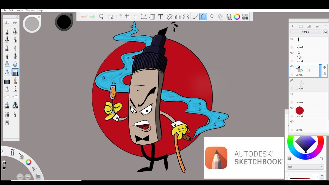 SPEEDART Drawing of Graffiti Copic Marker Character on Sketchbook PRO ...