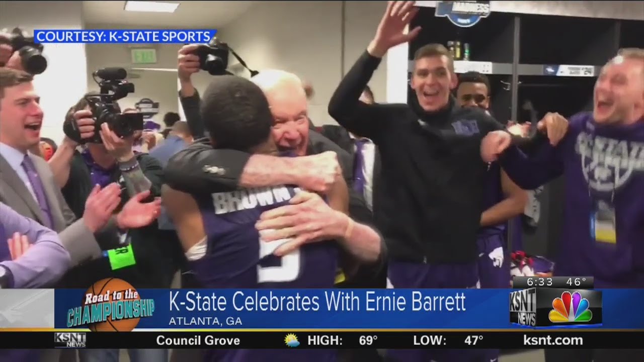 Former K-State player Ernie Barrett celebrates with Wildcats - YouTube