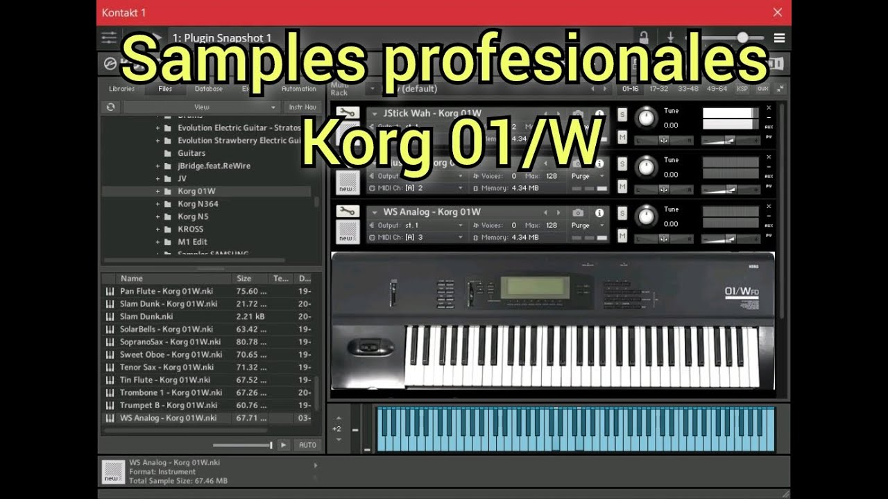 Samples profesionales Korg 01/W (VENTA) - YouTube