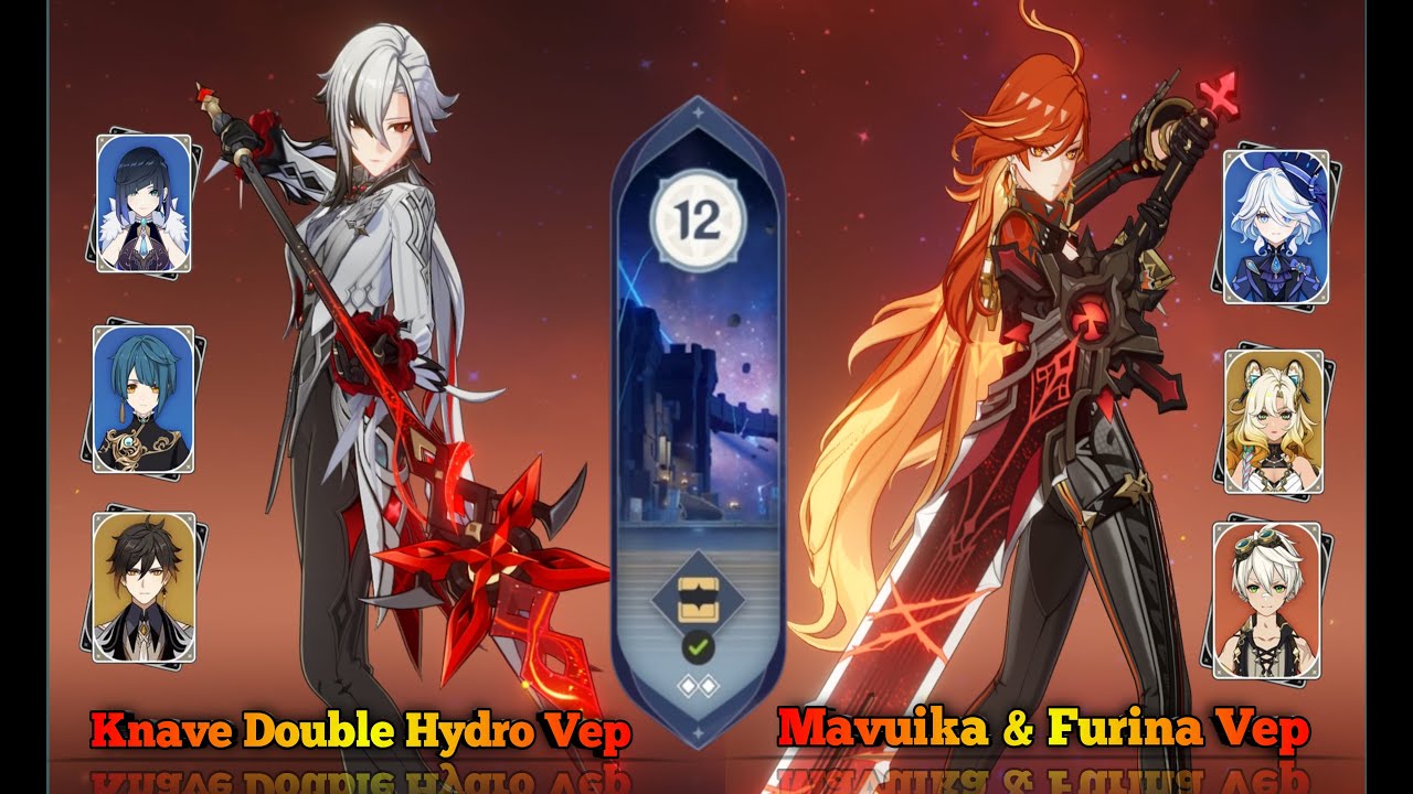 C0R0 Mavuika Vep & C0R1 Knave Double Hydro || Spiral Abyss Clear ...