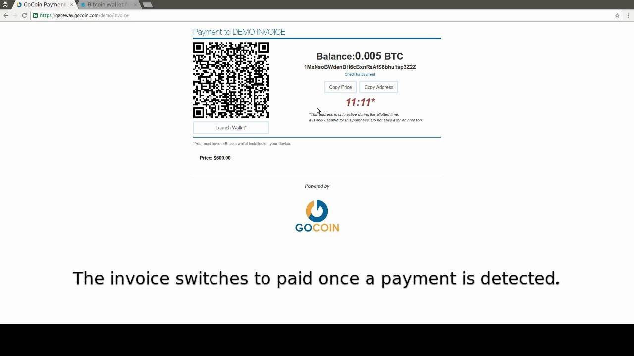 GoCoin Checkout Demo - YouTube
