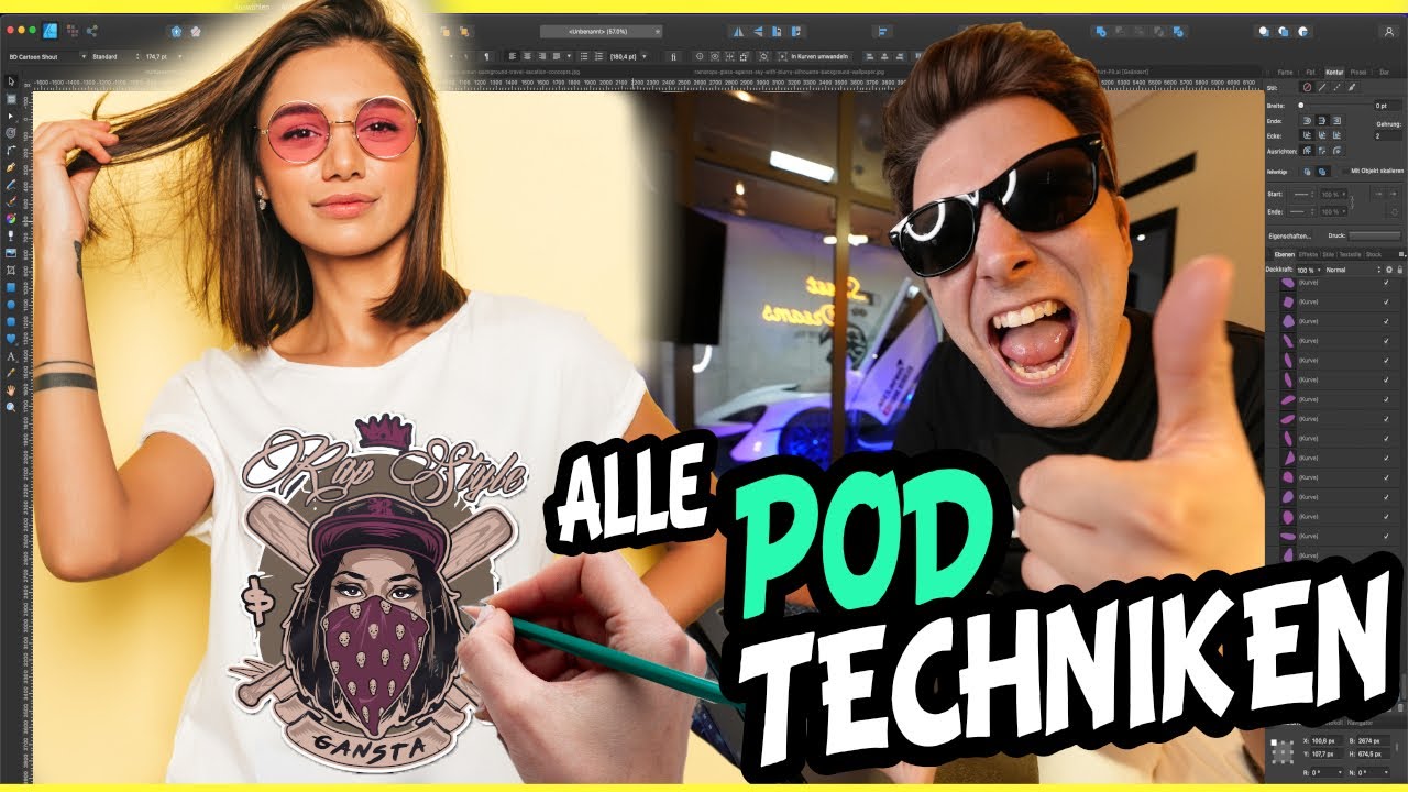 JEDES DESIGN ZEICHNEN - Alle TECHNIKEN für Print on Demand Dropshipping - MEGA Tutorial - YouTube