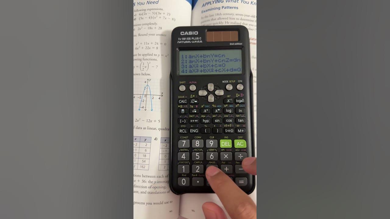 How to solve Quadratic equation on Casio FX-991 ES Plus C #math #mathematics #maths #mathstricks ...