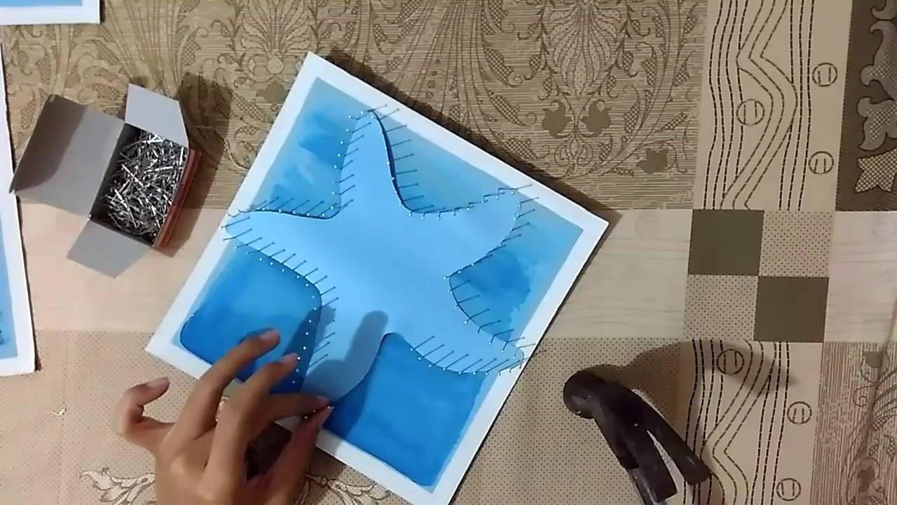 DIY - string art (sea shells) - YouTube