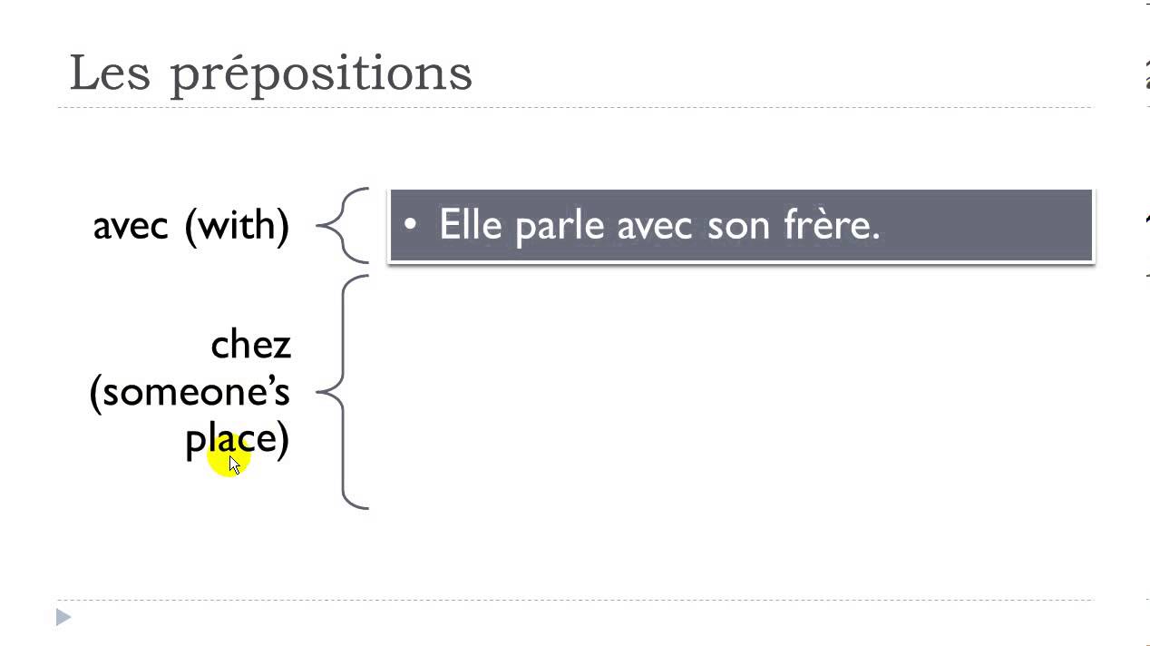 French lesson with me = Unité 9 = Leçon M = Les prépositions - YouTube