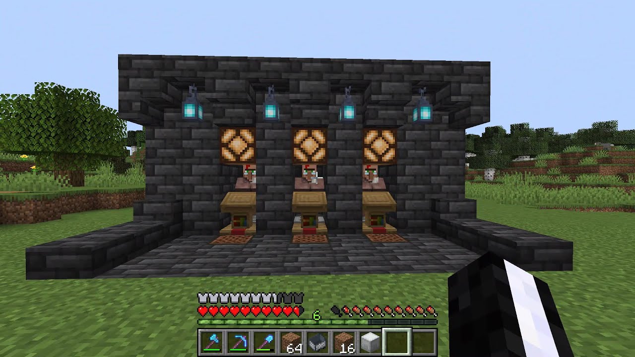 Villager Trading Hall 1.17 Compact and Easy | One emerald trades - YouTube