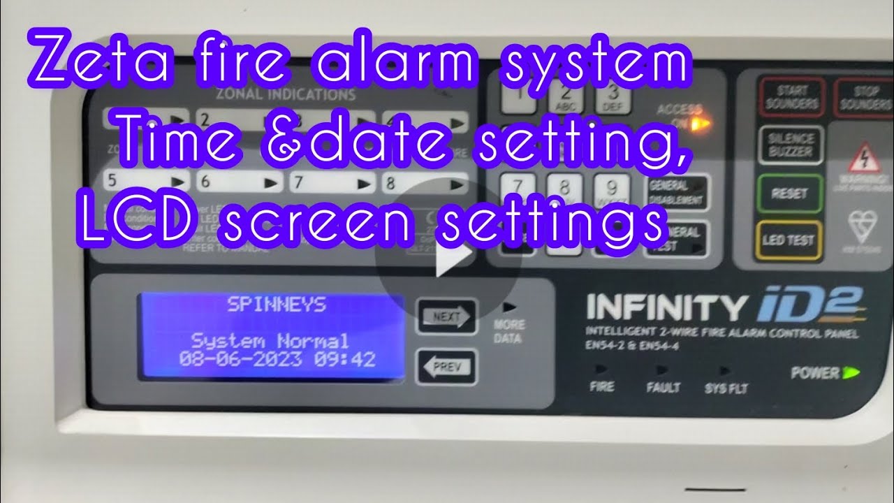 zeta infinity fire alarm system time and date setting, device details ...