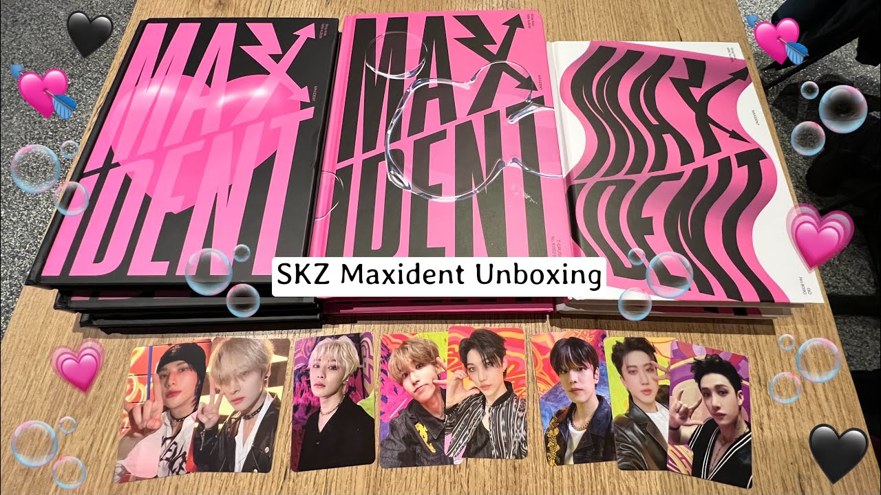 Unboxing 8 Skz Maxident albums💌🫧🖤 - YouTube