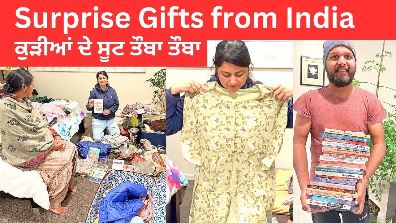 ਕੁੜੀਆਂ ਦੇ ਸੂਟ ਤੌਬਾ ਤੌਬਾ || FINALLY OPENING SUITCASE FROM INDIA ...