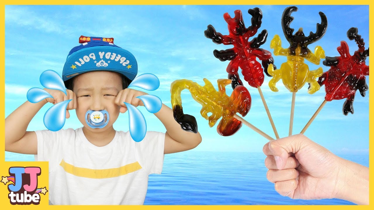 징그러운 벌레 젤리를 잡아먹어요. 전갈젤리 풍뎅이젤리 개미젤리 인기동요 Insect Gummy bug eating Nursery ...