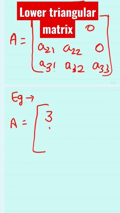 Lower triangle matrices of order 3×3 #matrices #lowertriangluarmatrix ...