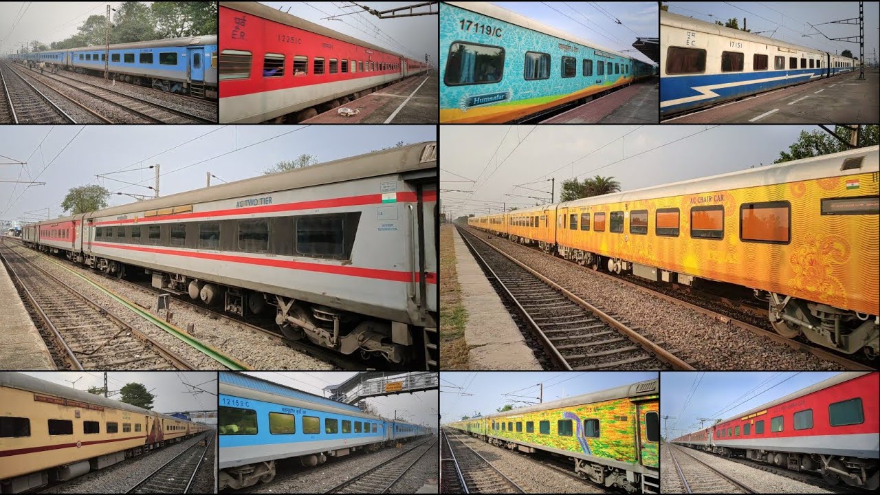 16 in 1 | Different Trains of Different Colours at their TOP Speed ...