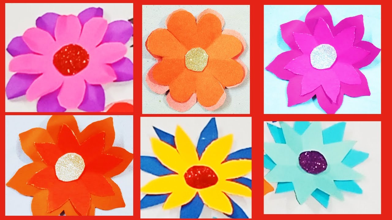 How To Make Paper Flowers | Flower With Color Paper | Colorful Flowers ...