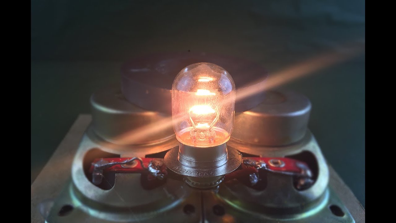Free energy generator with speaker and Light Bulbs 100% | Science ...