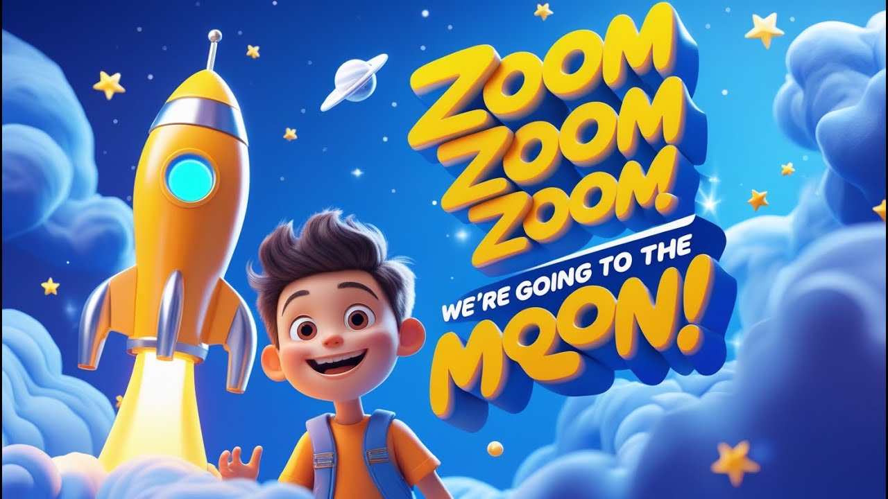 Zoom Zoom Zoom, We're Going to the Moon!🚀| Fun Space Song for Kids 🌙 ...