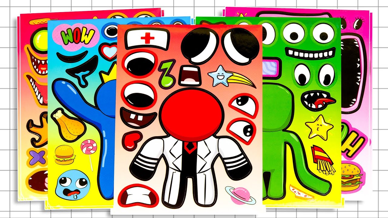 💖 Paper DIY 💖 RAINBOW FRIENDS Sticker Book Dress Up | Fun ASMR with Red ...