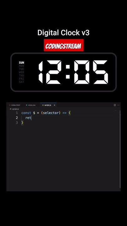 Digital clock ⏰ Using HTML CSS JavaScript only #subscribe for more #shrots #coding - YouTube