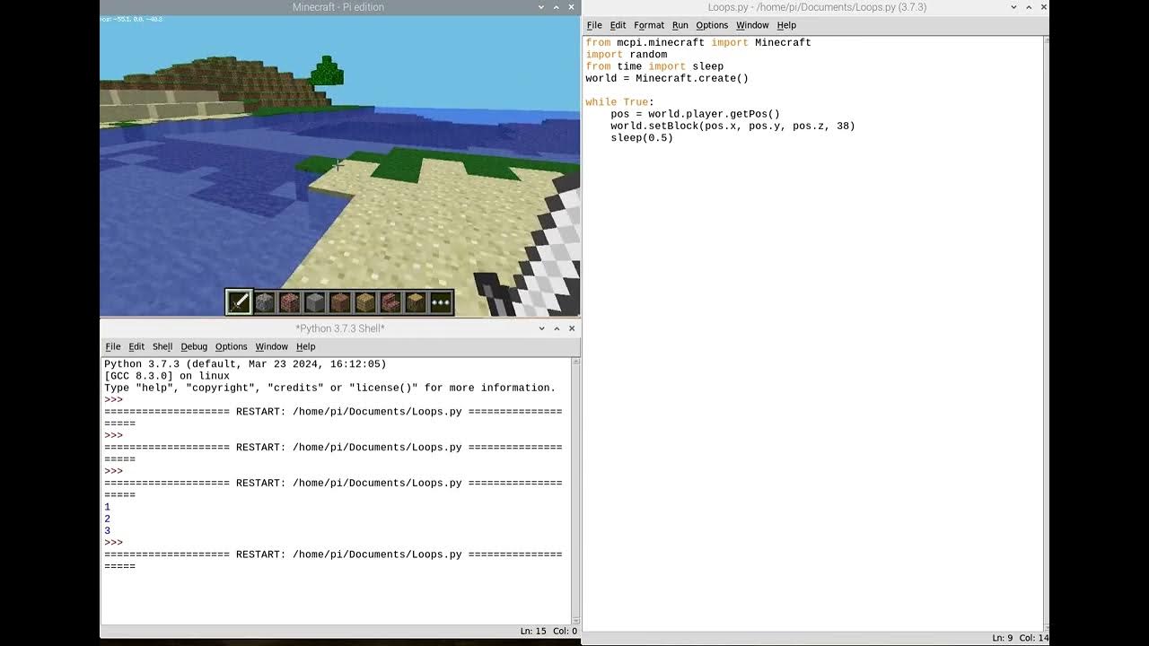 U2L7 While-loops in Raspberry Pi Minecraft - YouTube
