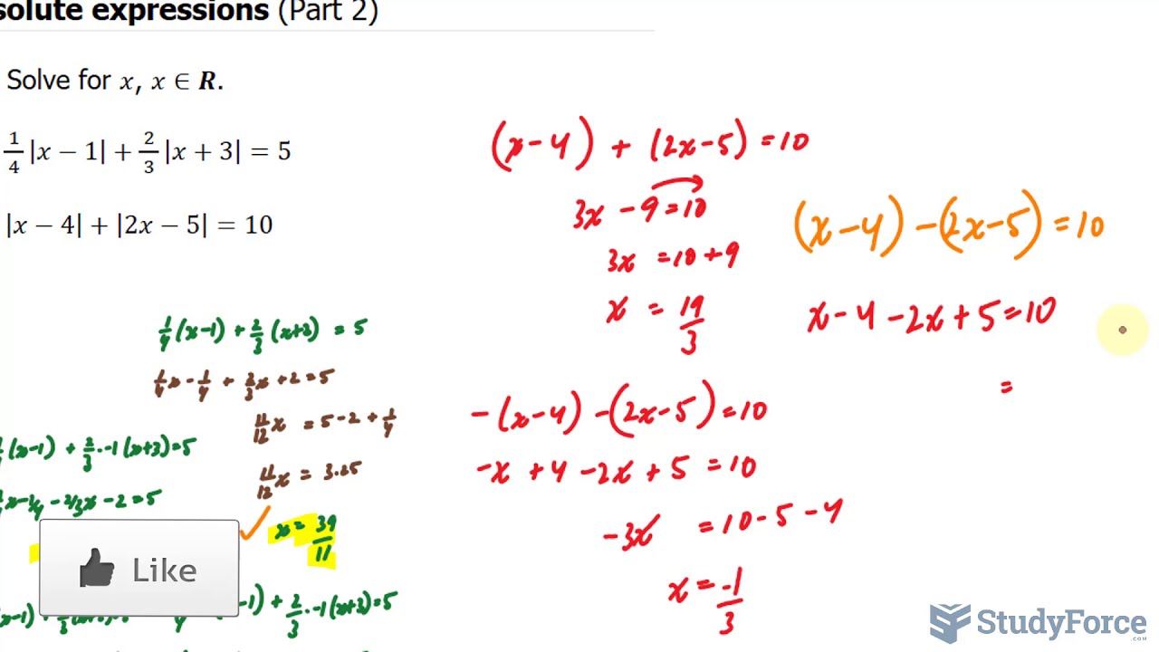 📚 How to solve equations involving two or more absolute expressions ...
