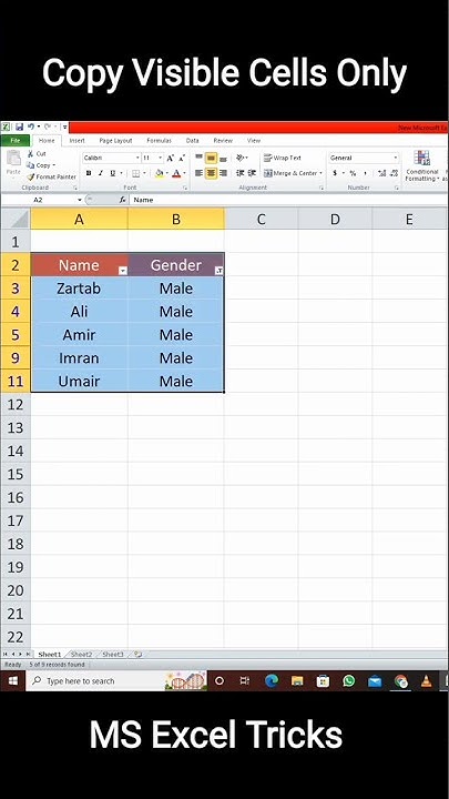 How to Copy only visible data in MS Excel - FILTER DATA and Then Copy only Visible Cells #shorts ...