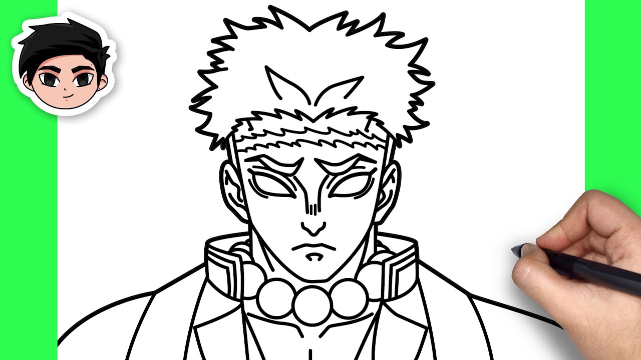 How To Draw Gyomei | Demon Slayer - Easy Step By Step Tutorial - YouTube