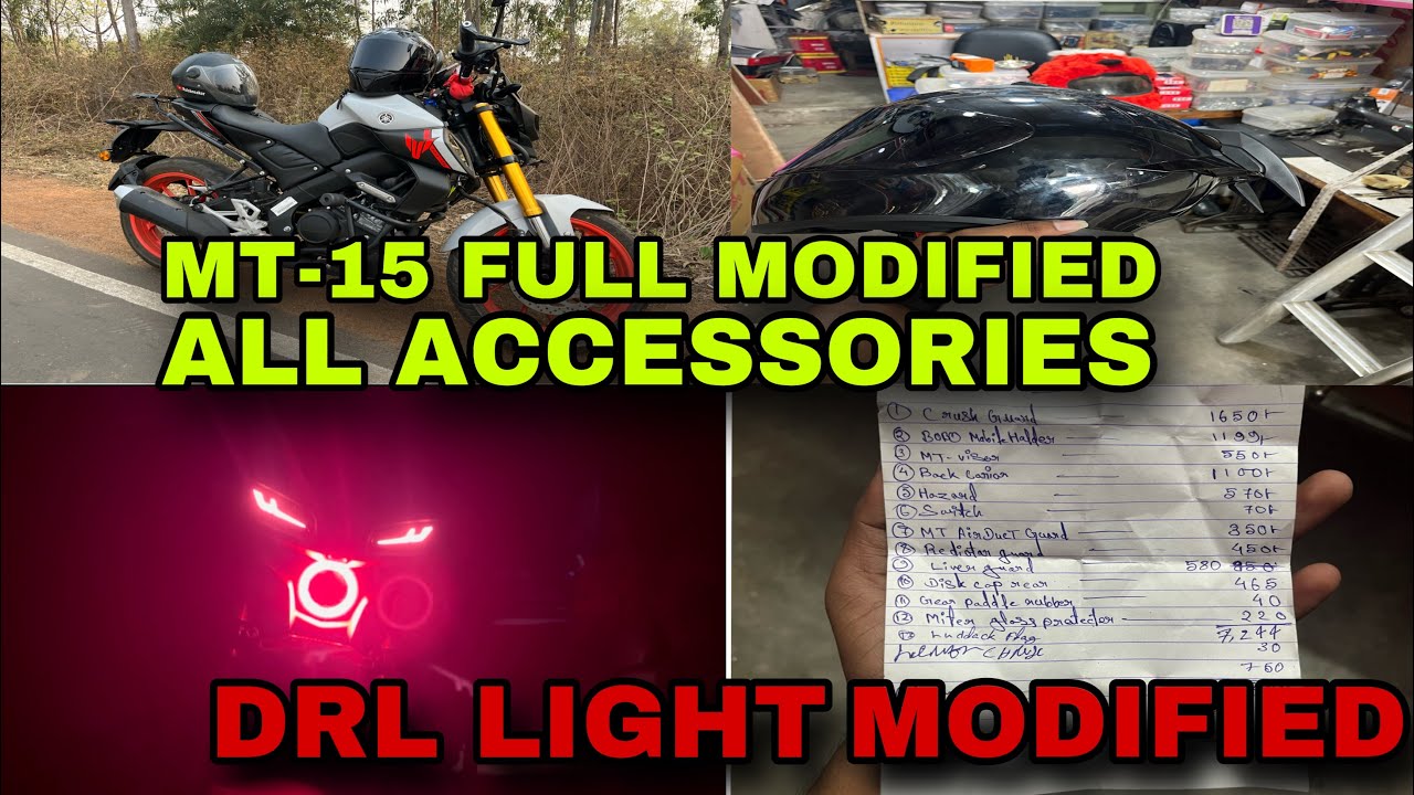 MT-15 new update modification and drl light modification new helmet ...