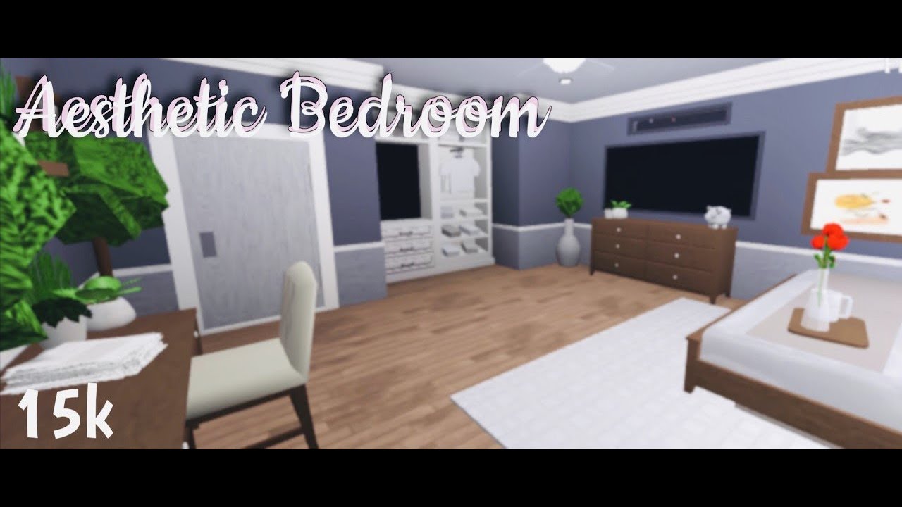 Aesthetic Bedroom Speed build | 15K | Roblox Bloxburg - YouTube
