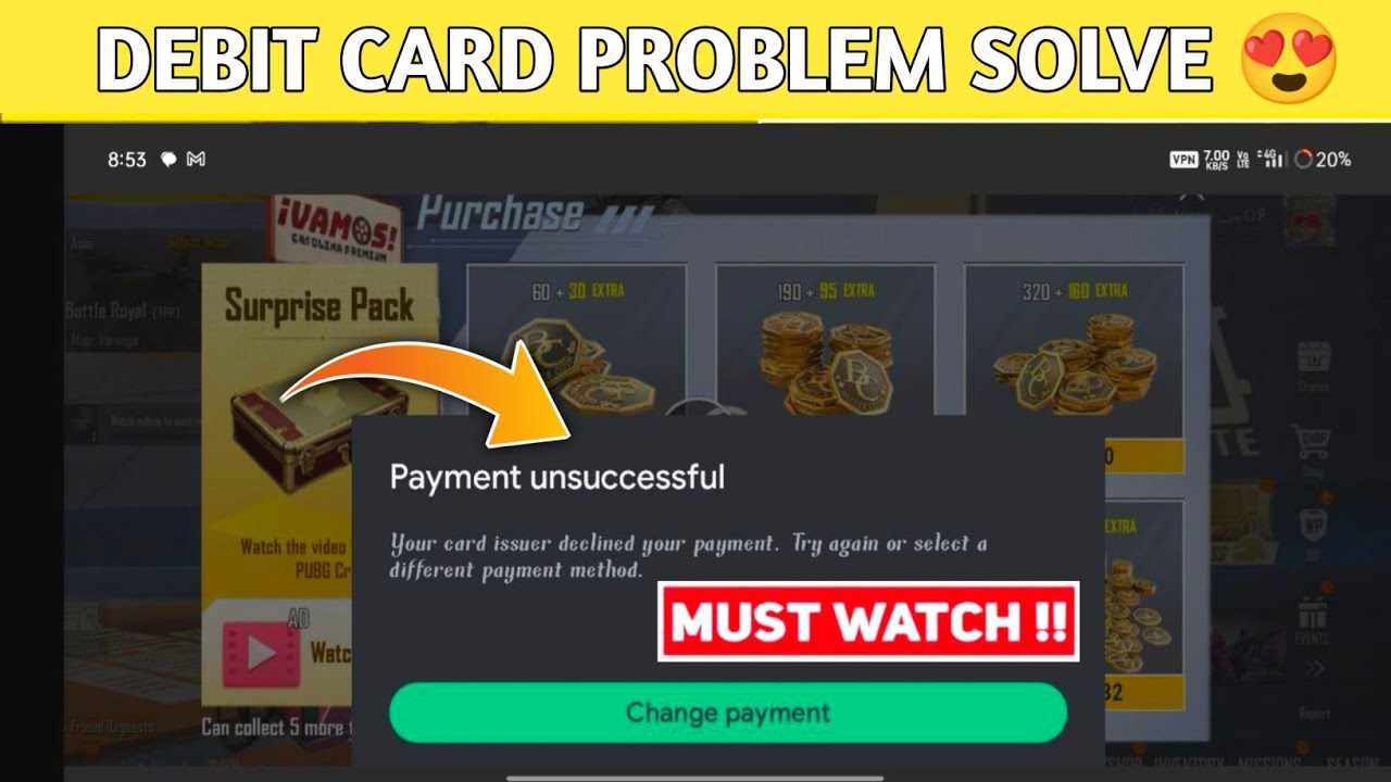 Payment Unsuccessful Debit Problem Solve 😍 | Your Card Issuer Declined ...
