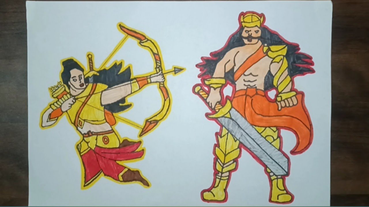 dashera special drawing for Beginners|| dashera drawing for Beginners ...