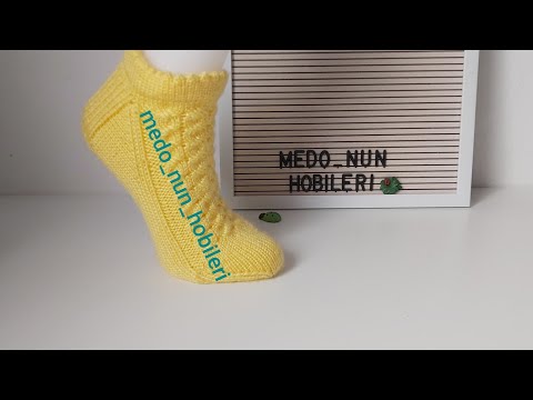 5 Şiş Çorap / 5 Şiş Çorap Ayrıntılı Anlatım / Sarı Çorap /Çapraz Burgu Çorap Modeli