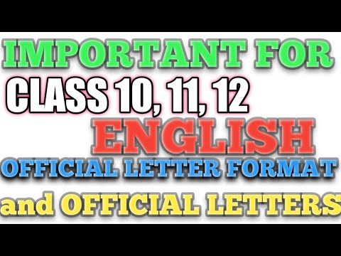 Class 12|English| Worksheet |Official Letter Format | and Official ...
