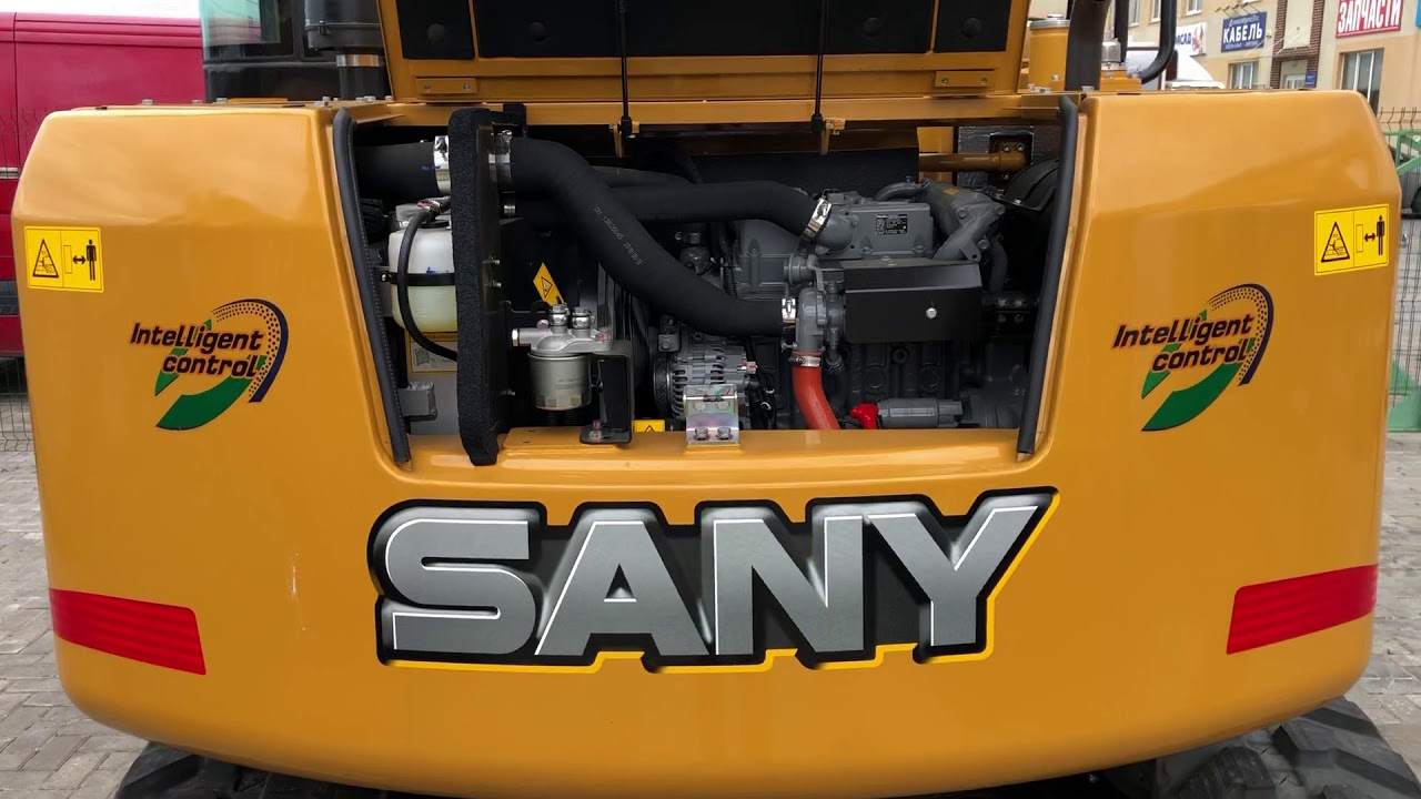 Обзор экскаватора SANY SY75C Walk around - YouTube