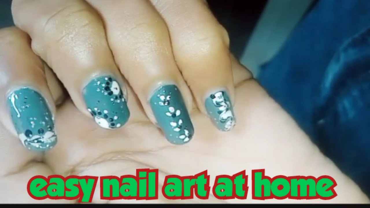 no tool nail art x easy nail art at home @aromanailpolish6626 - YouTube