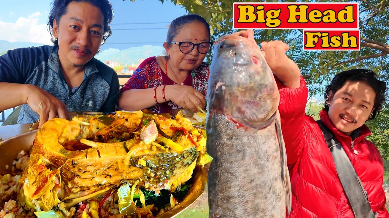 5kg Big Head fish, Cooking and Eating Together | Family - YouTube