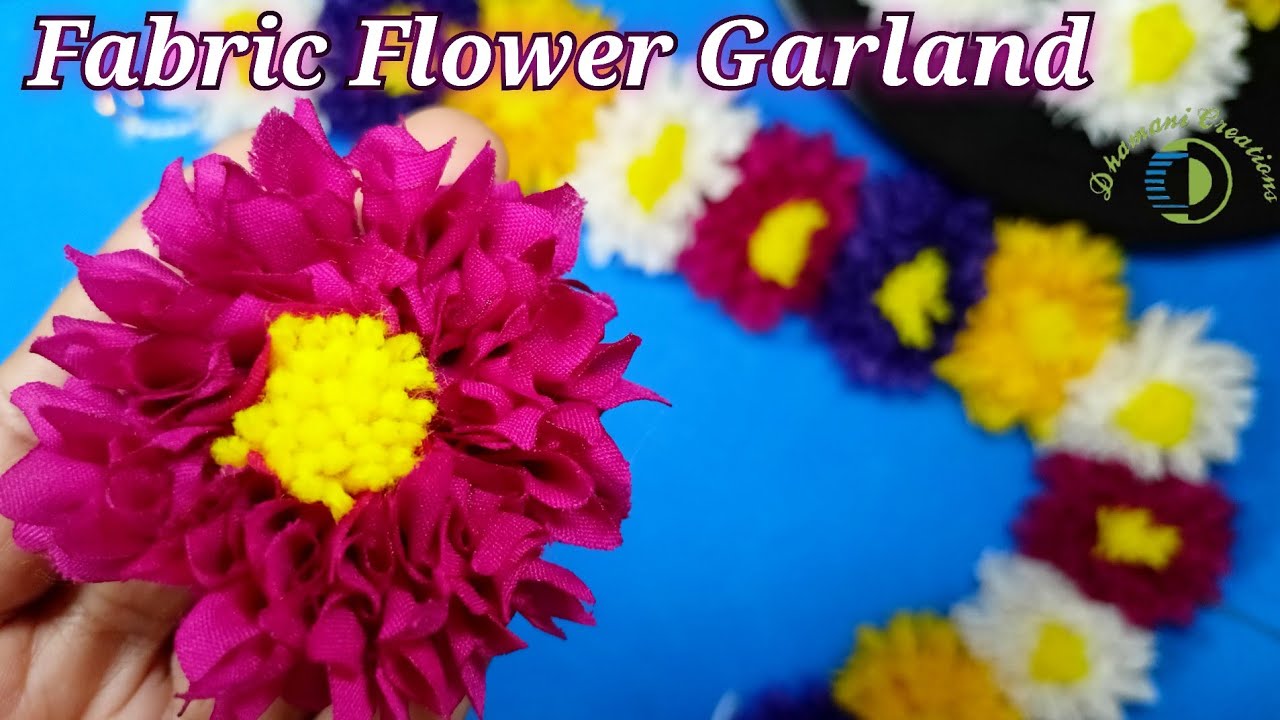 Multi Colour Fabric Flower Hara | Blouse Piece ಇಂದ ಮಾಡಿದ ಹೂವಿನ ಹಾರ ...