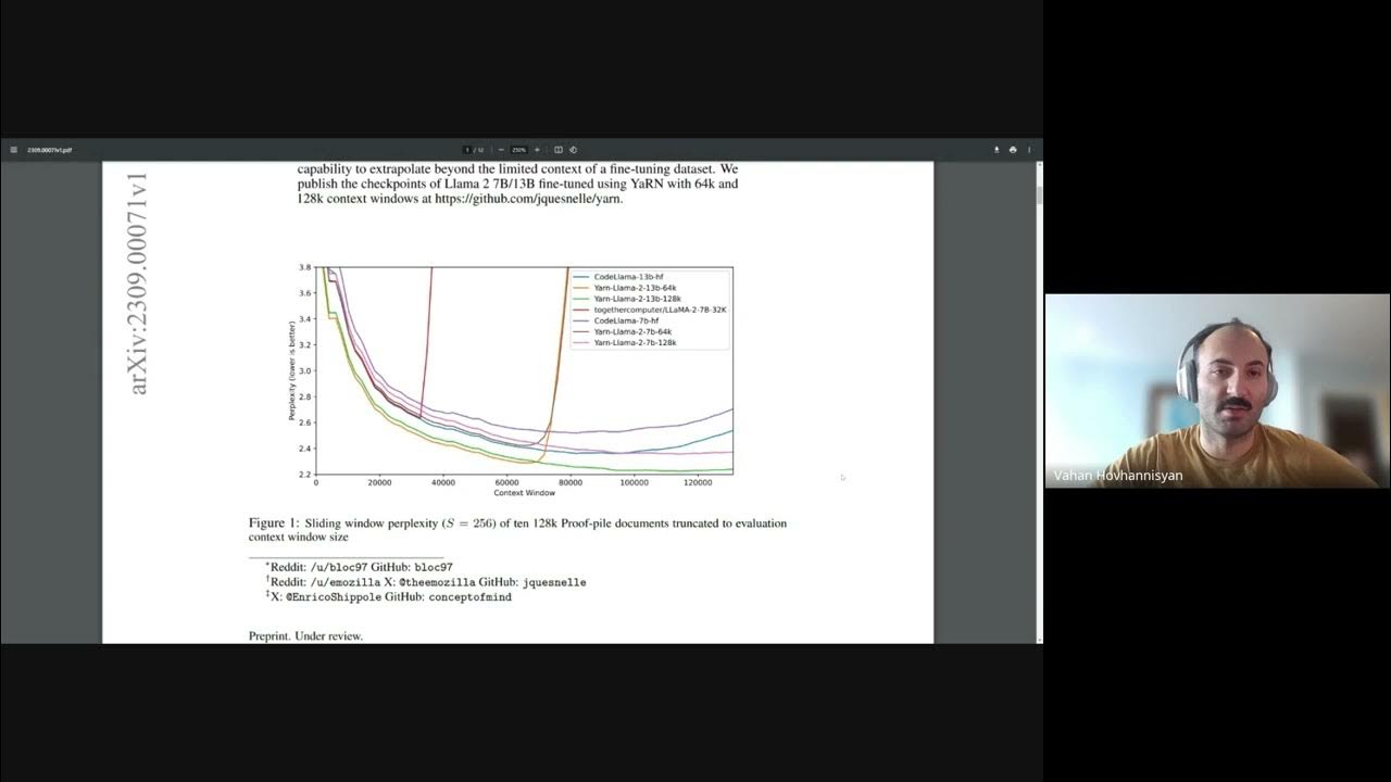 Paper Club with Vahan - YaRN: Efficient Context Window Extension of Large Language Models - YouTube