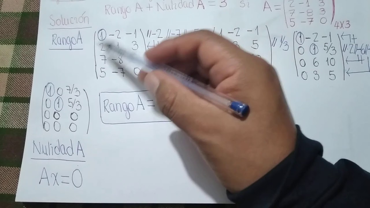 Àlgebra Lineal El Rango Y La Nulidad De Una Matriz Youtube 3760