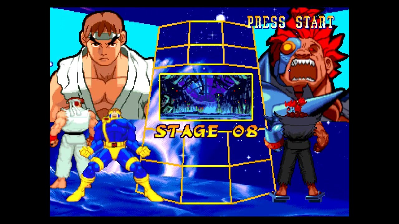 Retro PSX - Marvel Super Heroes Vs Street Fighter Gameplay Ryu - YouTube