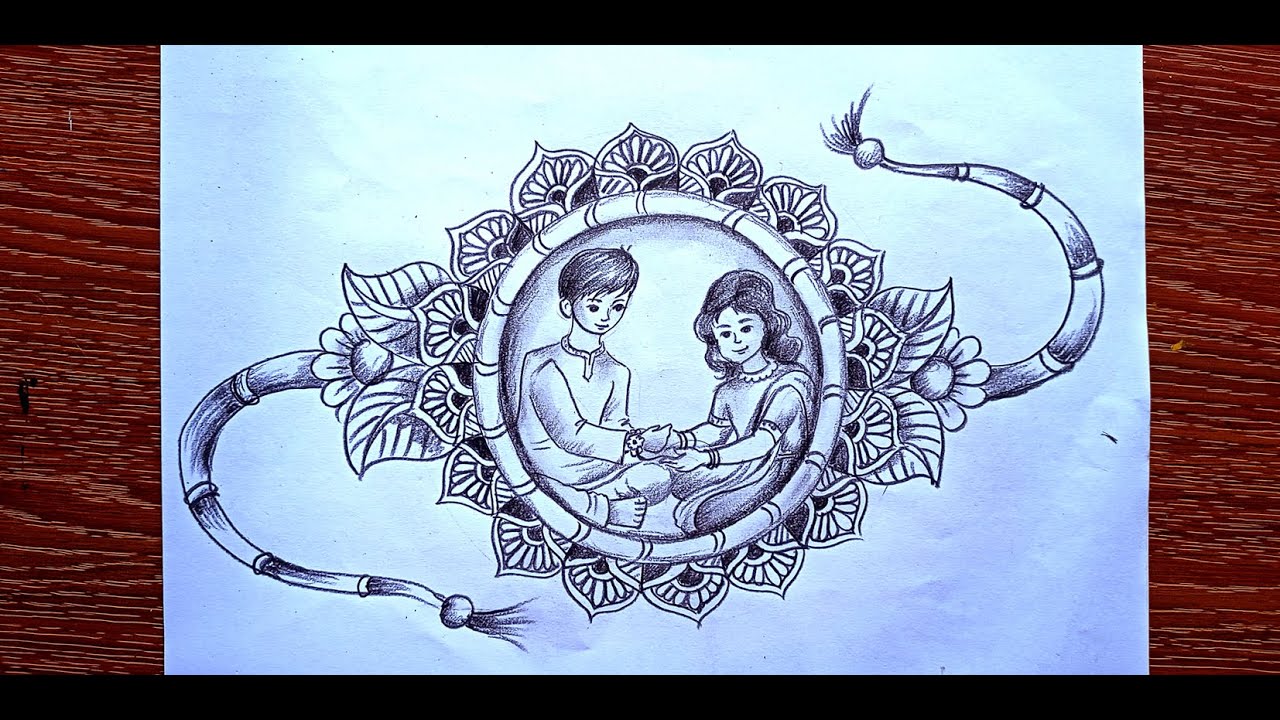 How to draw Raksha Bandhan with Pencil Sketch | Raksha Bandhan Pencil ...