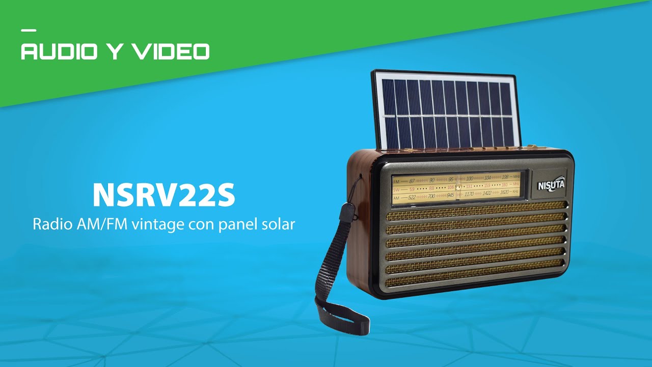 Radio AM/FM vintage con panel solar y batería recargable mod. NSRV22S ...