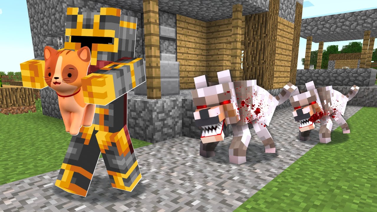 Minecraft DON'T LET THE HUNGRY WOLF EAT OUR PET MOD / DANGEROUS WOLF ...