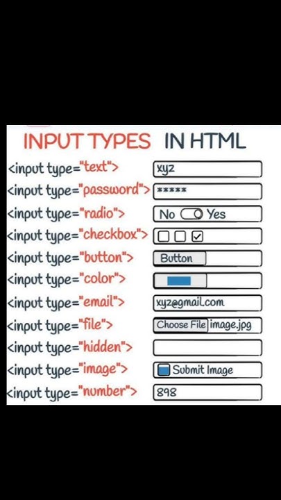 Input Types In Html Coding Webcoding Htmlcssjavascript