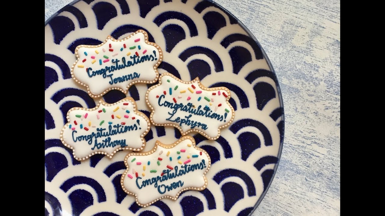 How to write using Royal Icing : 'Congratulations🎊' Cookie Demo + Tips ...