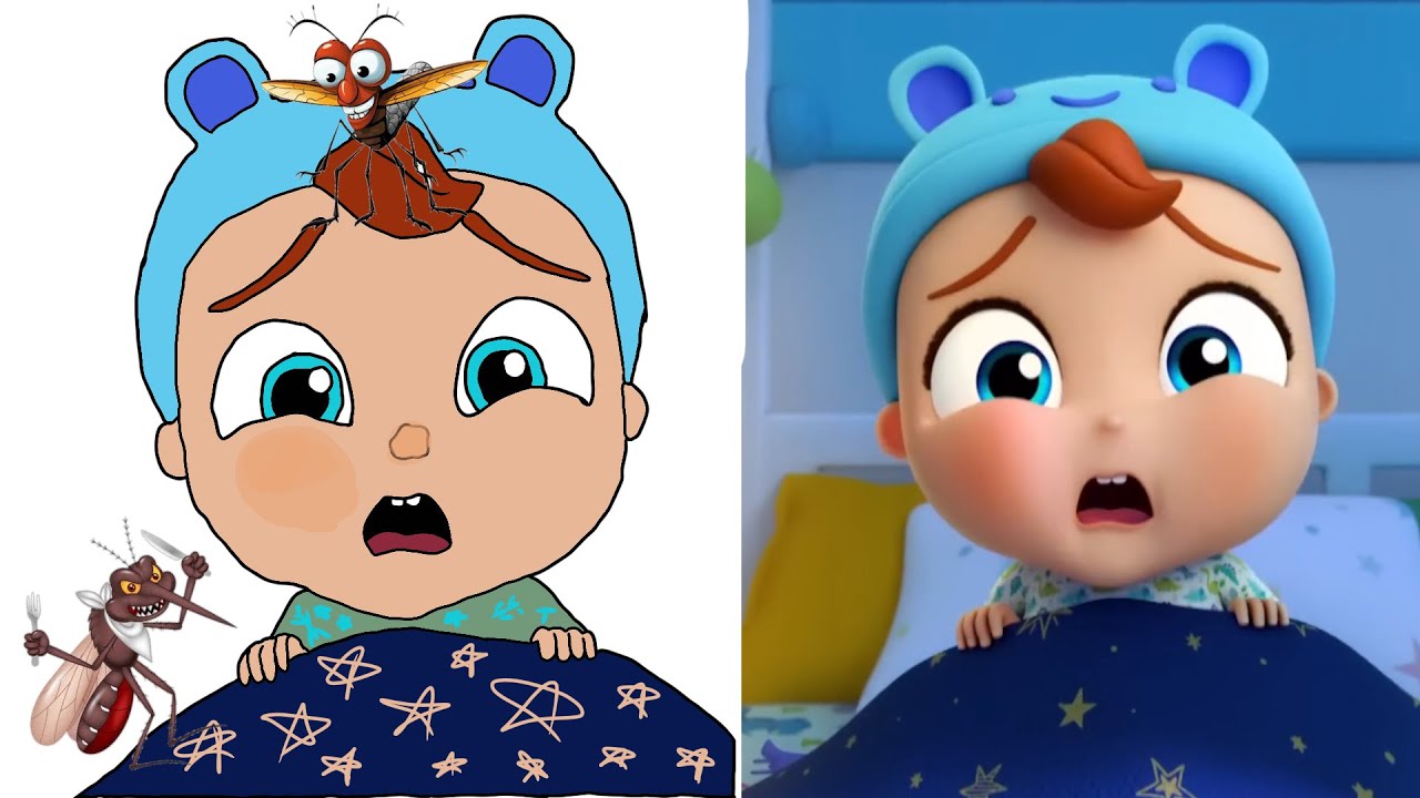 Little Angel & Friends - Ten In The Bed Funny Drawing Meme | Funny ...