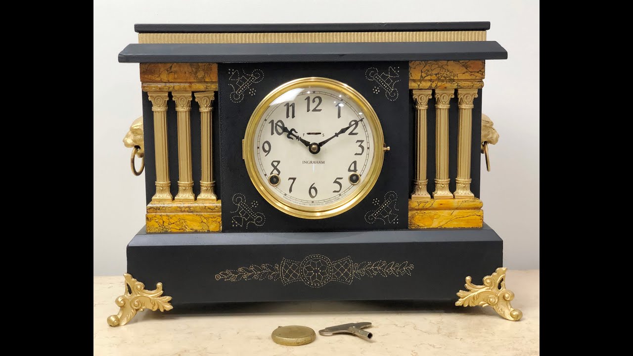 Antique Ingraham Bell and Hammer Chime Mantel Clock | Item# 2400 ...