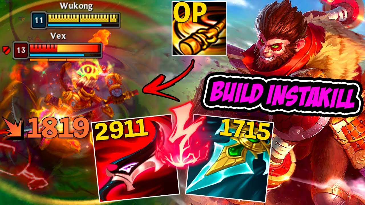 WUKONG FULL LETALIDADE BUILD INSTAKILL É MUITO FORTE !! - LEAGUE OF ...