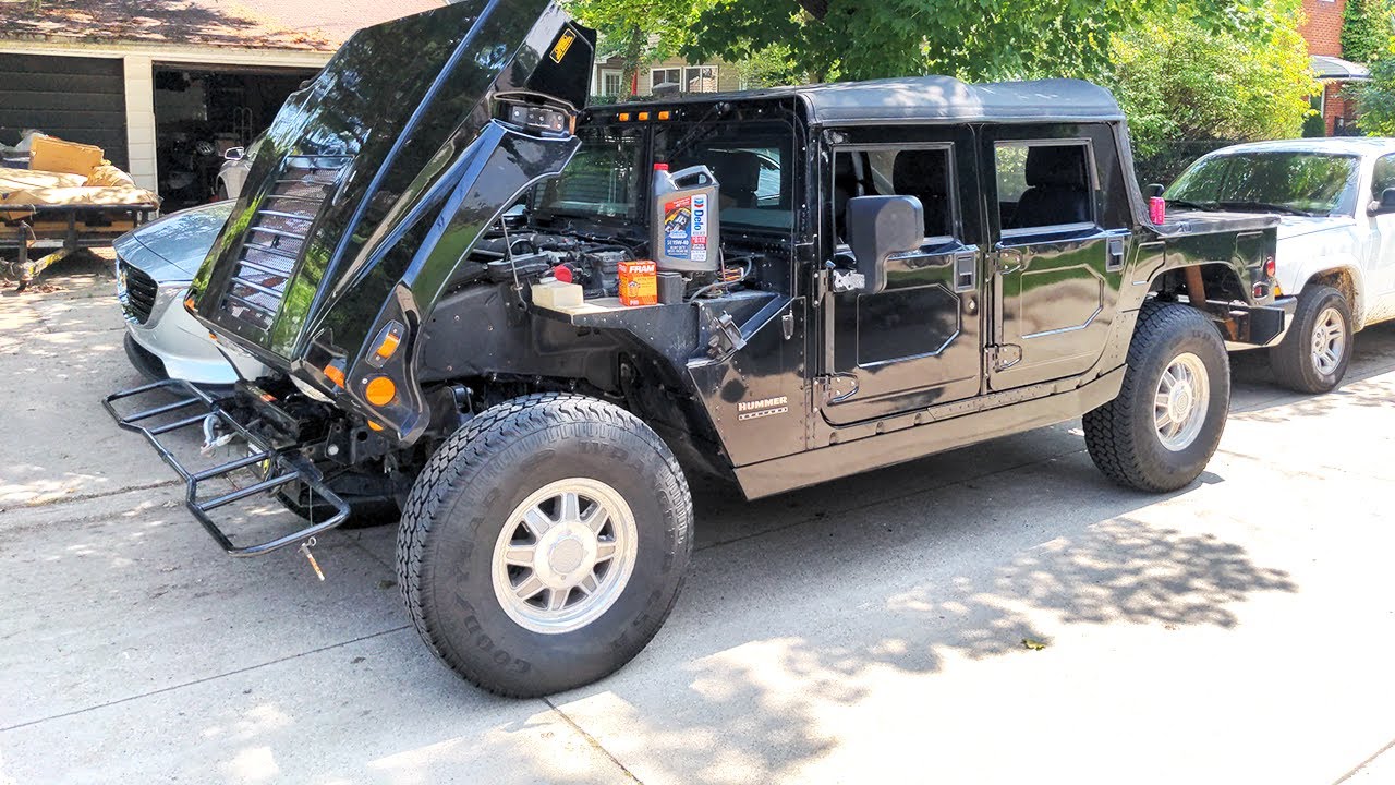 2001 Hummer H1 TT4 ABS 6.5 Turbo DIesel - Oil Change - YouTube