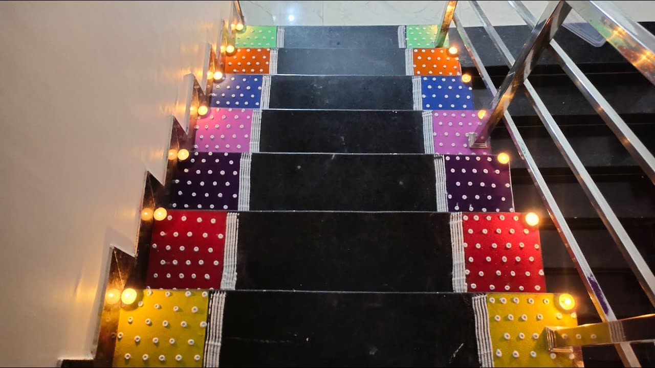 Stairs Rangoli Design | Diwali special stairs rangoli | border rangoli ...