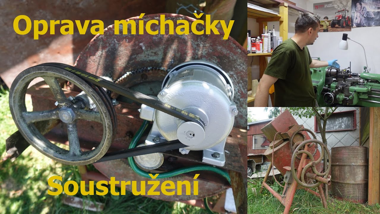 Oprava stavební míchačky a soustružení se soustruhem TOS S28 - YouTube